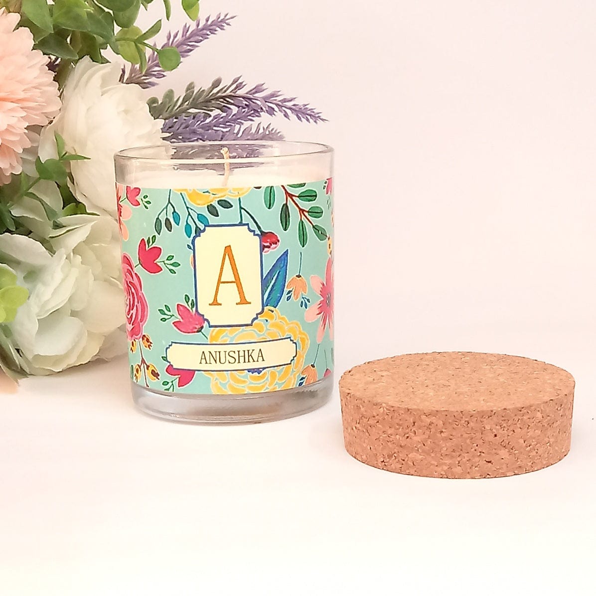 Personalized Gifts | Pretty Monogram Scented Soy Candles by Gifts of Love